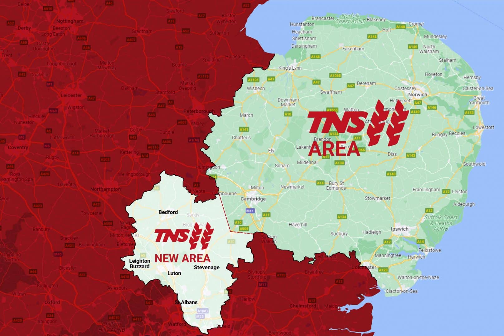 TNS’s current allocated area of responsibility is shown in green on the ...